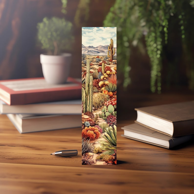 Cactus Bookmark, Editable 5-bookmark Bundle, Watercolor Artwork, Desert ...