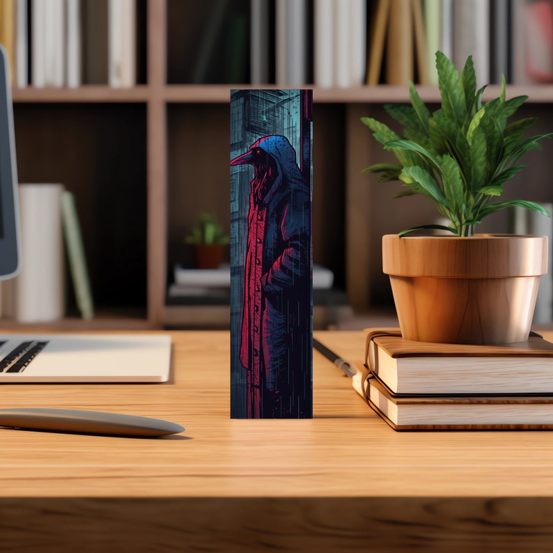 Sci-fi Crow Bookmark, Editable 5-bookmark Bundle, Futuristic Fauna ...