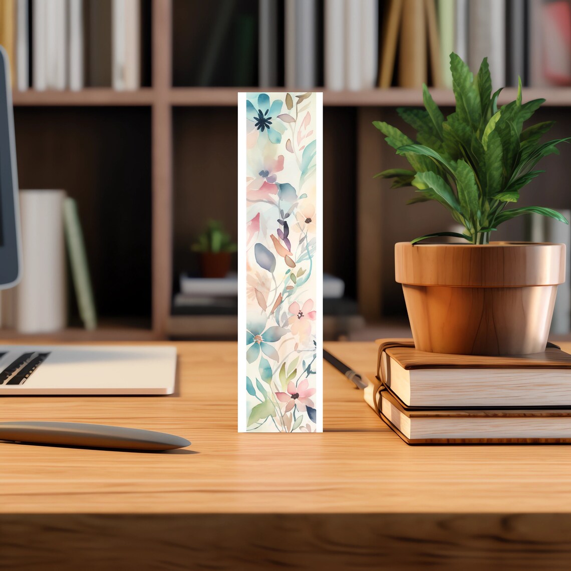 Pastel Watercolor Floral Bookmark, Editable 5-bookmark Bundle, Floral ...