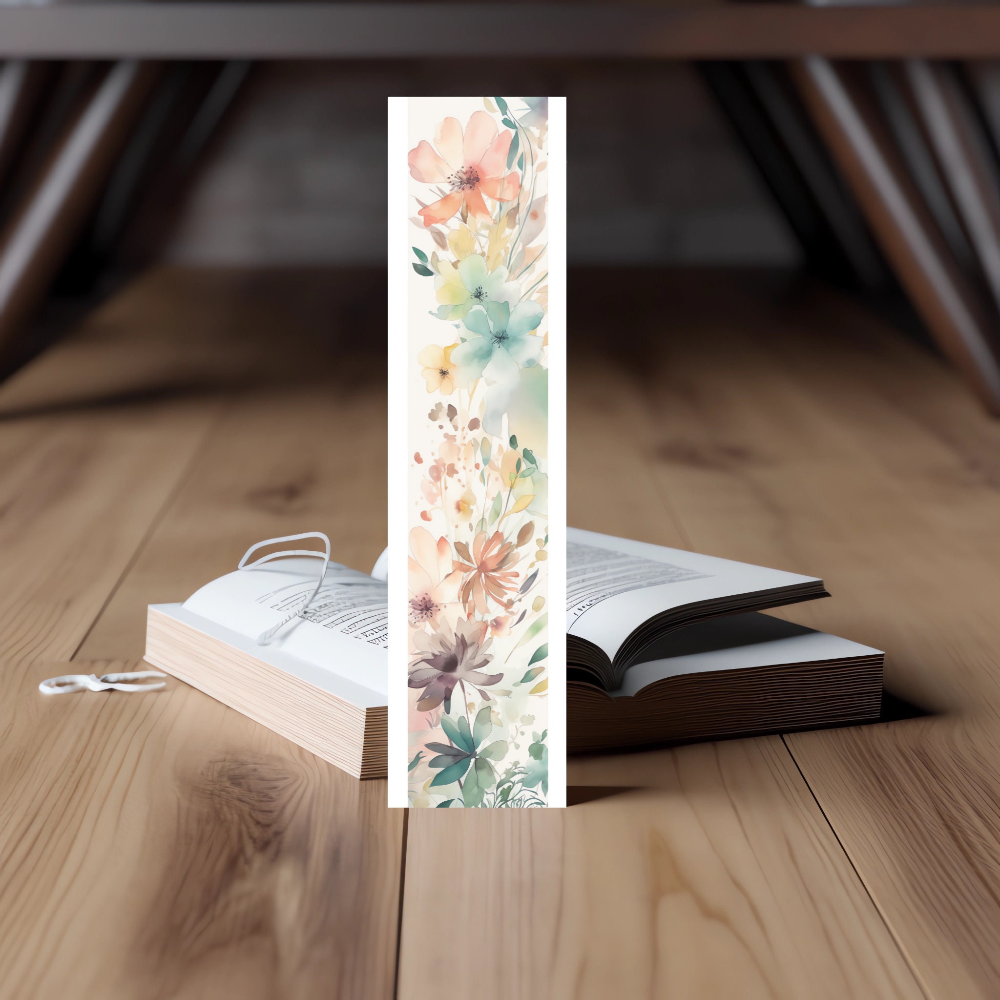 Pastel Watercolor Floral Bookmark, Editable 5-bookmark Bundle, Floral ...