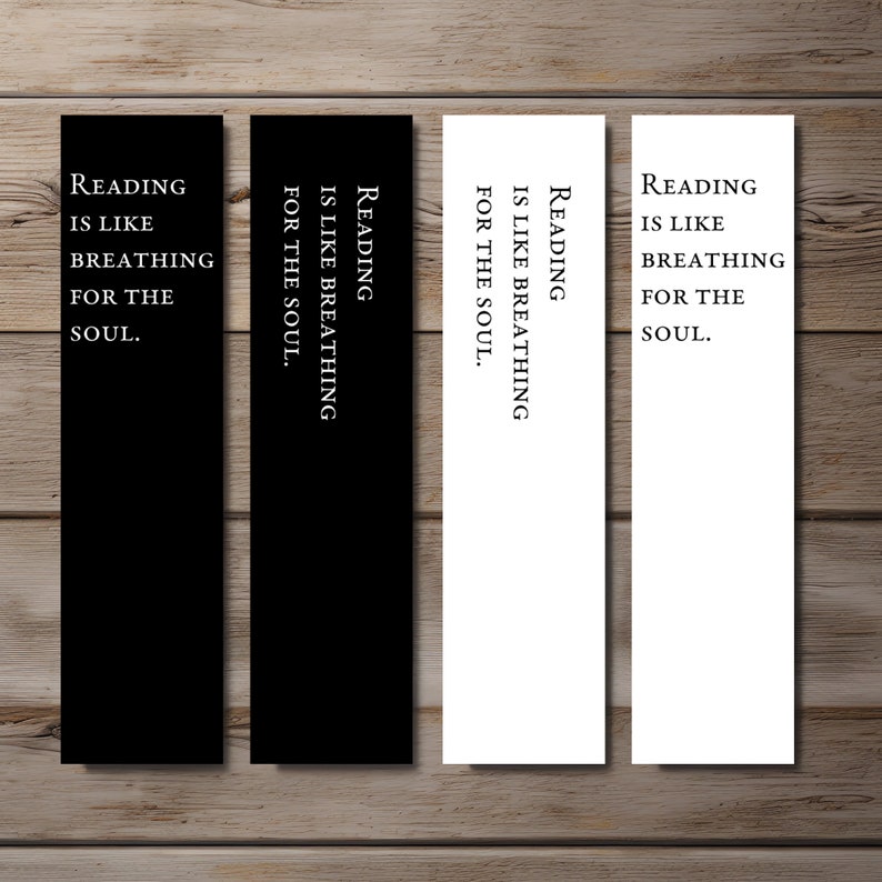 Breathing for the Soul-quotation Bookmark, Editable 4-bookmark Bundle ...