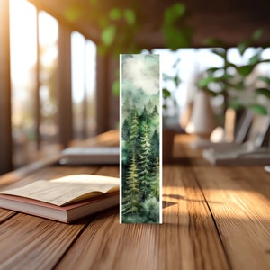 Pine Forest Bookmark, Editable 5-bookmark Bundle, Watercolor Artwork ...