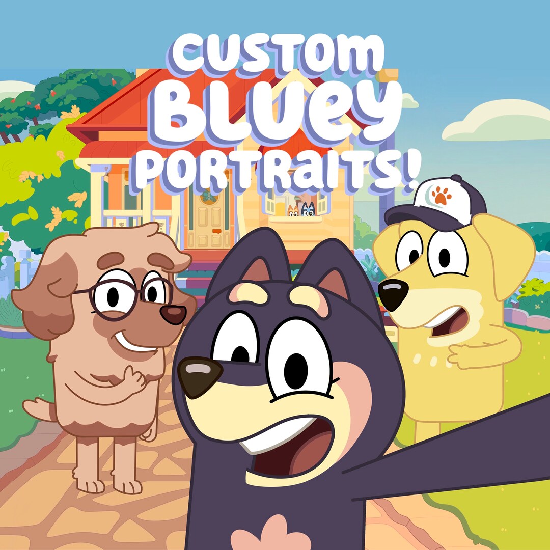 Custom Bluey Portrait - Etsy