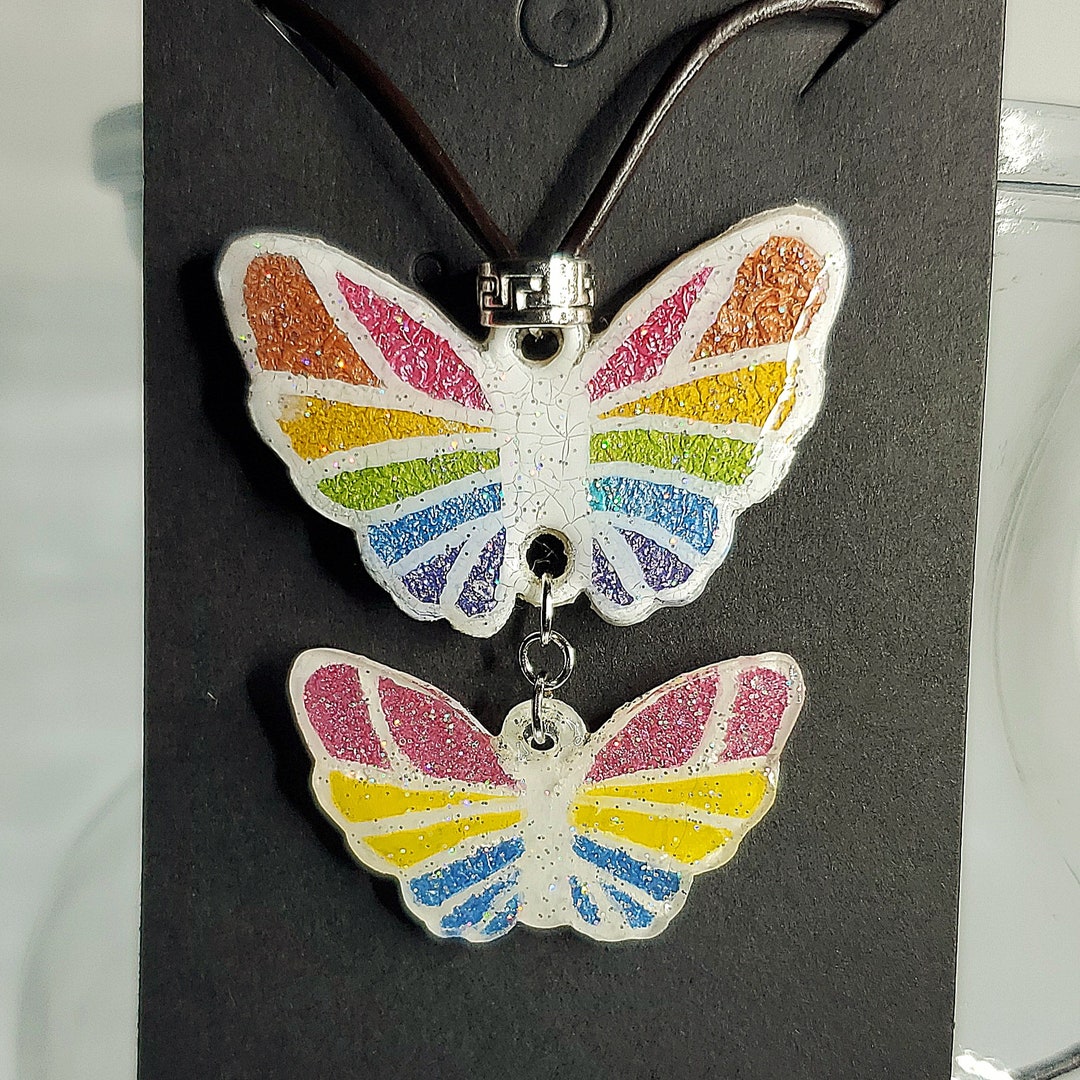 Pan Pride Butterfly Necklace: Pastel - Etsy