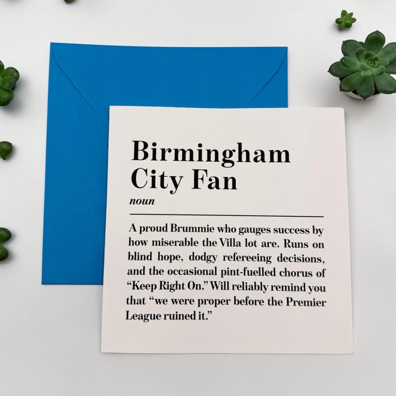 Birmingham City Fan Definition Greeting Card | Birmingham City ...