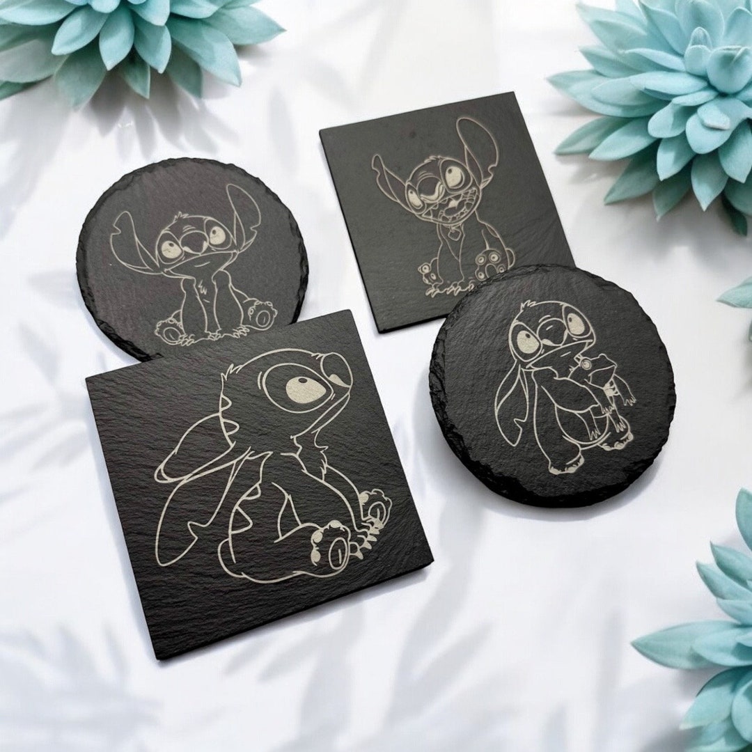 Lilo & Stitch Coaster Set | 40+ Designs | Engraved Slate Coasters ...