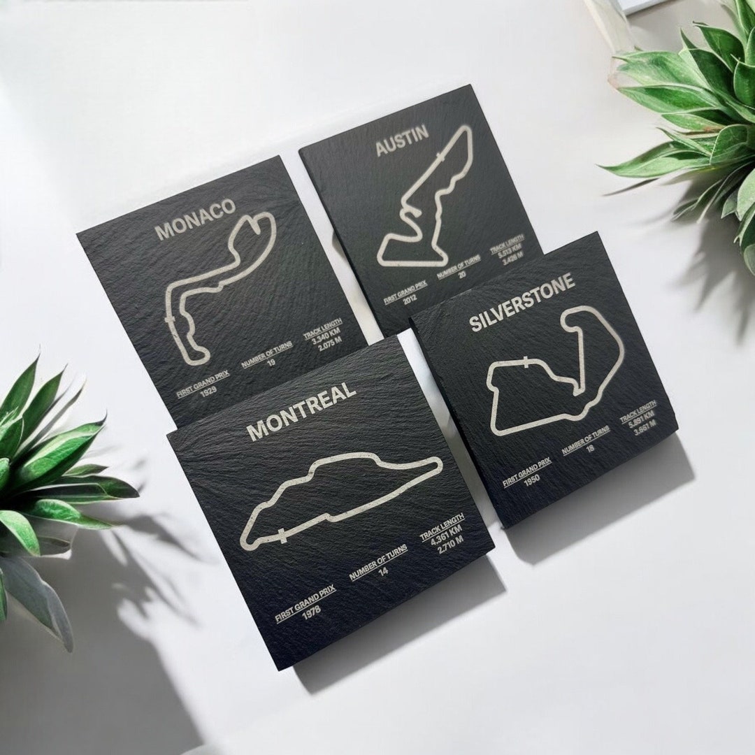 F1 Slate Coasters | Track Info and Circuit Layouts | Present | Gift ...