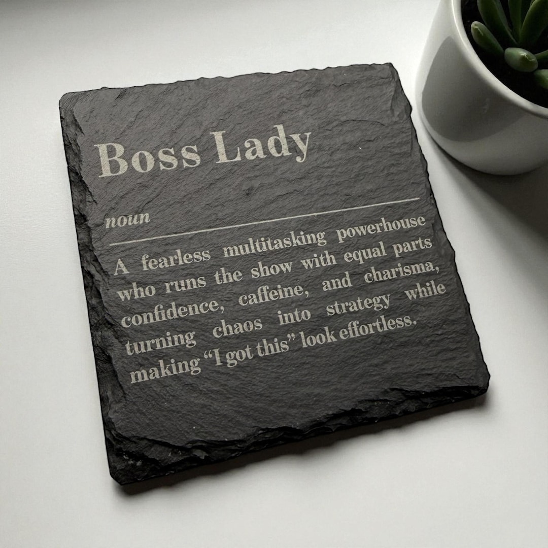 Boss Lady Definition Slate Coaster | Colleague | Gift | Present ...