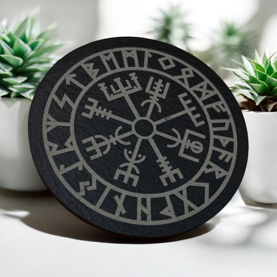 Viking Compass Slate Coaster Laser Engraved Coaster Present Gift ...