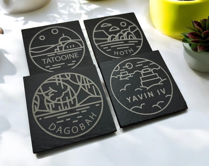 Star Wars Planet Slate Coasters - Etsy
