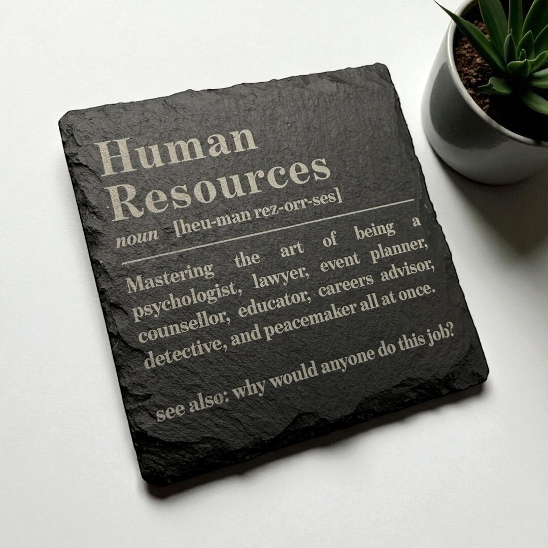Human Resources Definition Slate Coaster | Colleague | Gift | Present ...