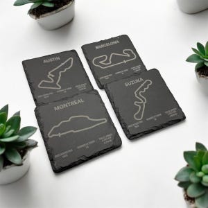 F1 Slate Coasters | Track Info and Circuit Layouts | Present | Gift ...