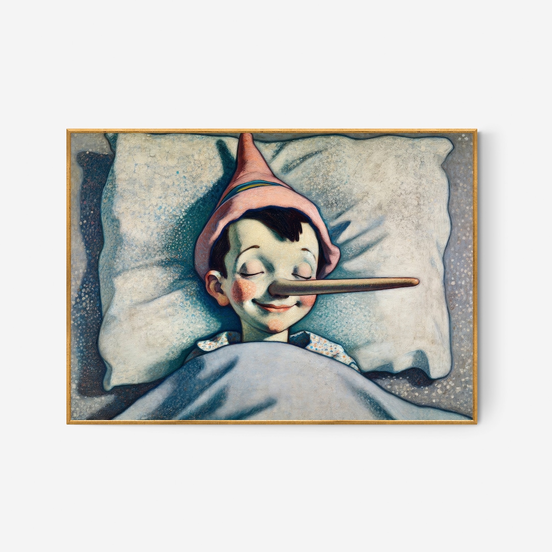PRINTABLE | Peaceful Pinocchio Asleep | Whimsical Room Illustration ...