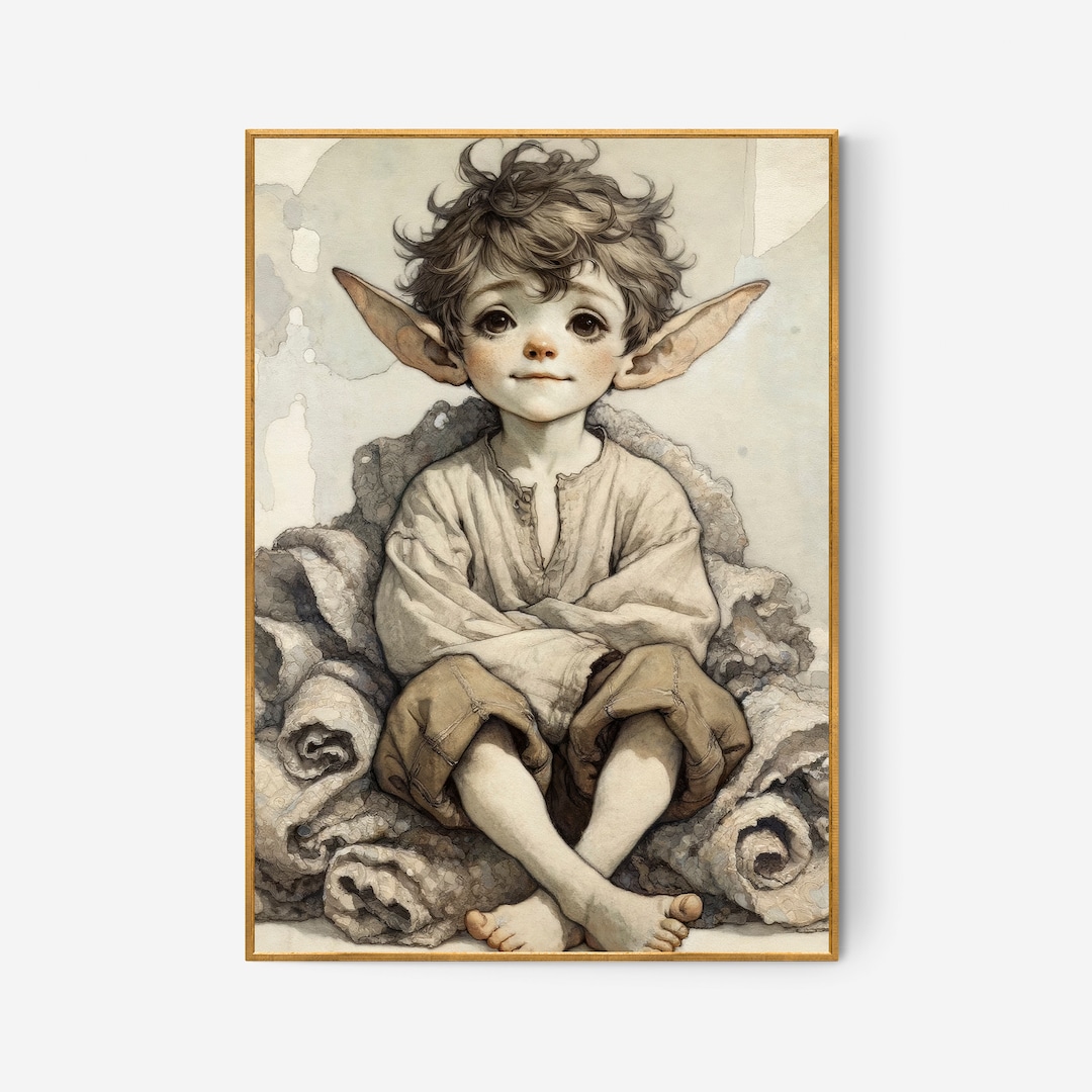 PRINTABLE | Eternal Youth: Whimsical Elf With Ears Pointed to Ancient ...