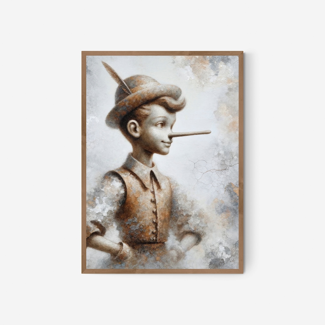 PRINTABLE | Pinocchio - Vintage-style Portrait | A Textured, Vintage ...