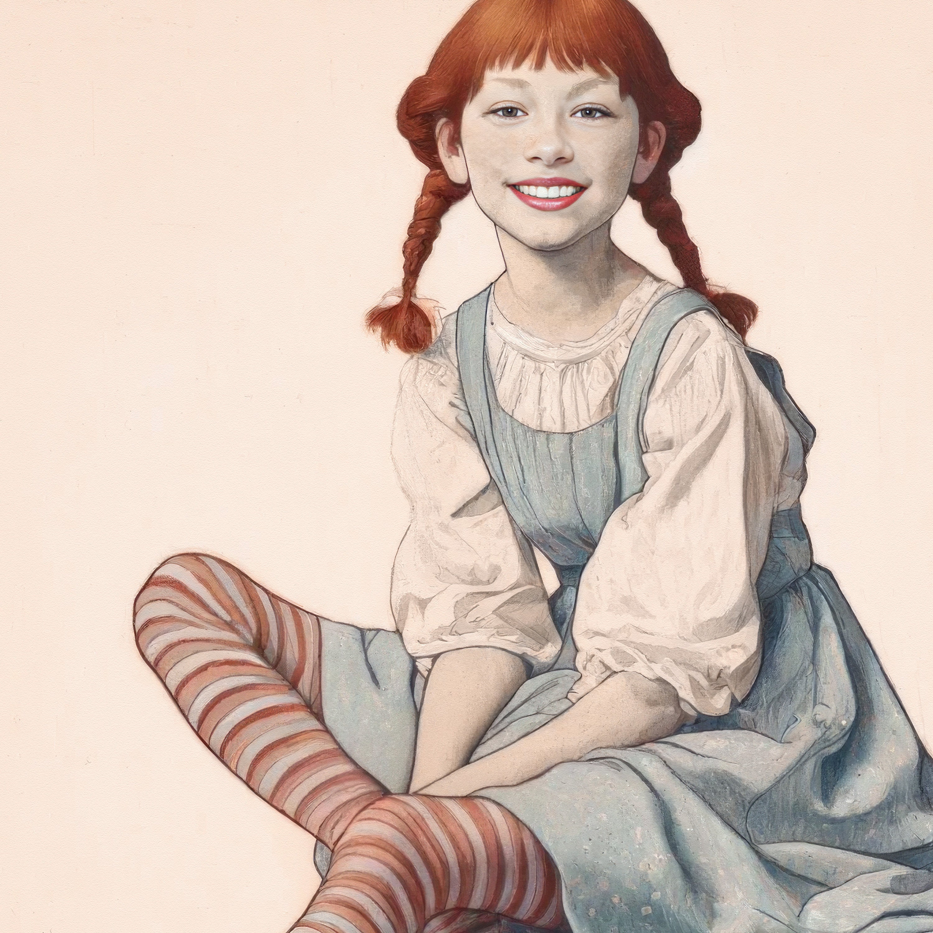 Pippi Longstocking PRINTABLE & Vertical Frame TV Art Vibrant and ...