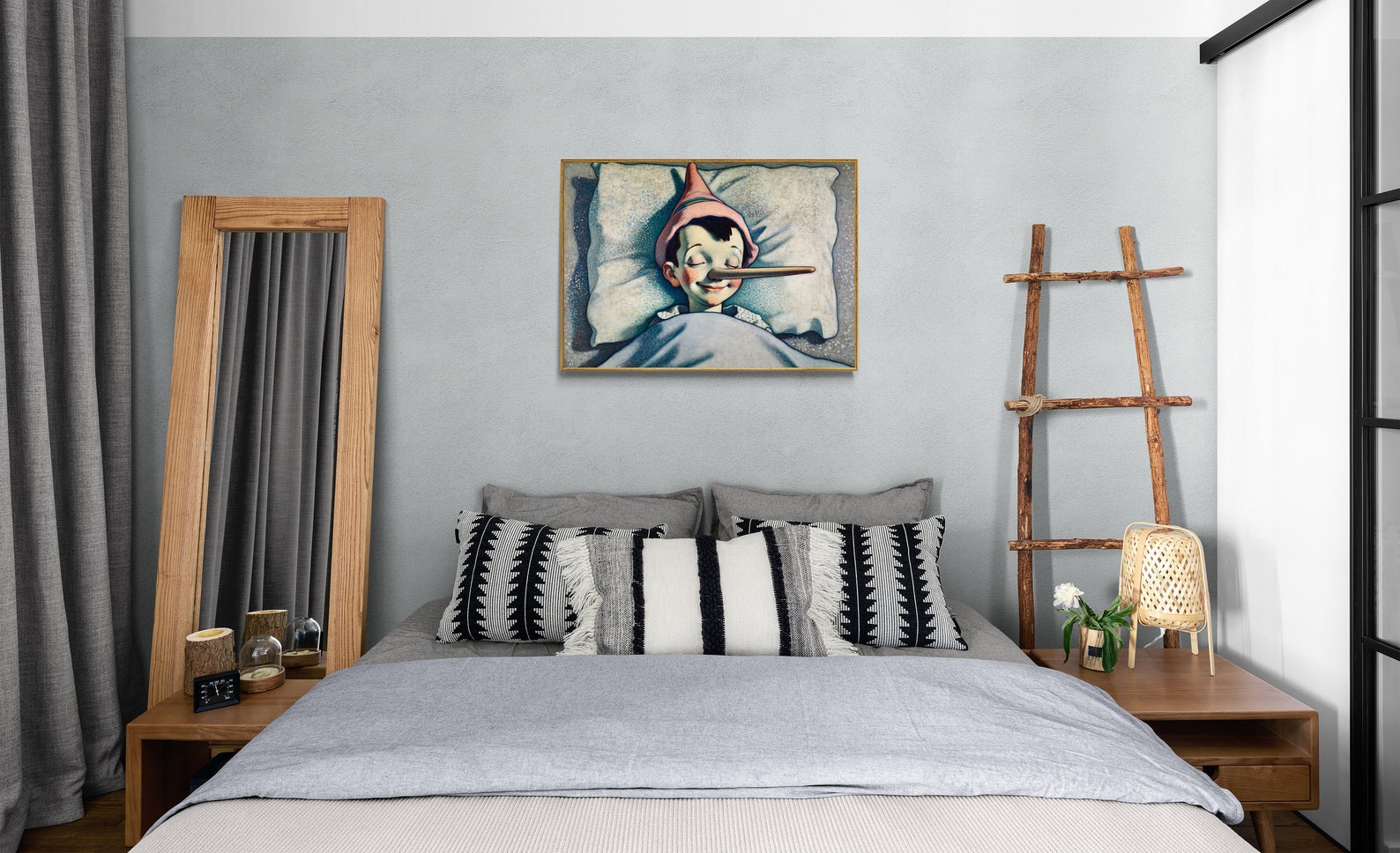 PRINTABLE | Peaceful Pinocchio Asleep | Whimsical Room Illustration ...
