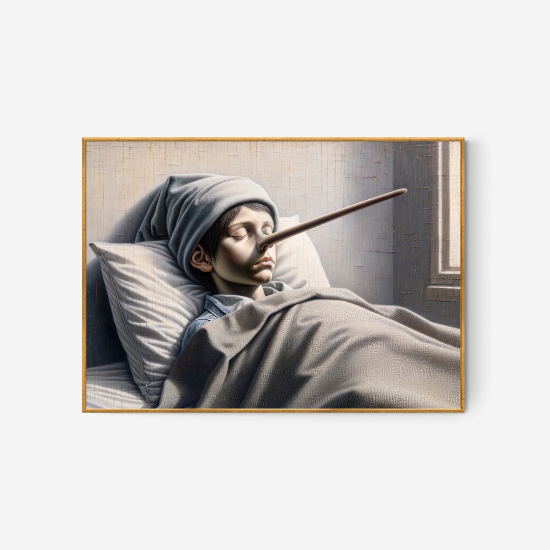 PRINTABLE | Slumbering Puppet's Dream: A Pinocchio Resting Peacefully ...