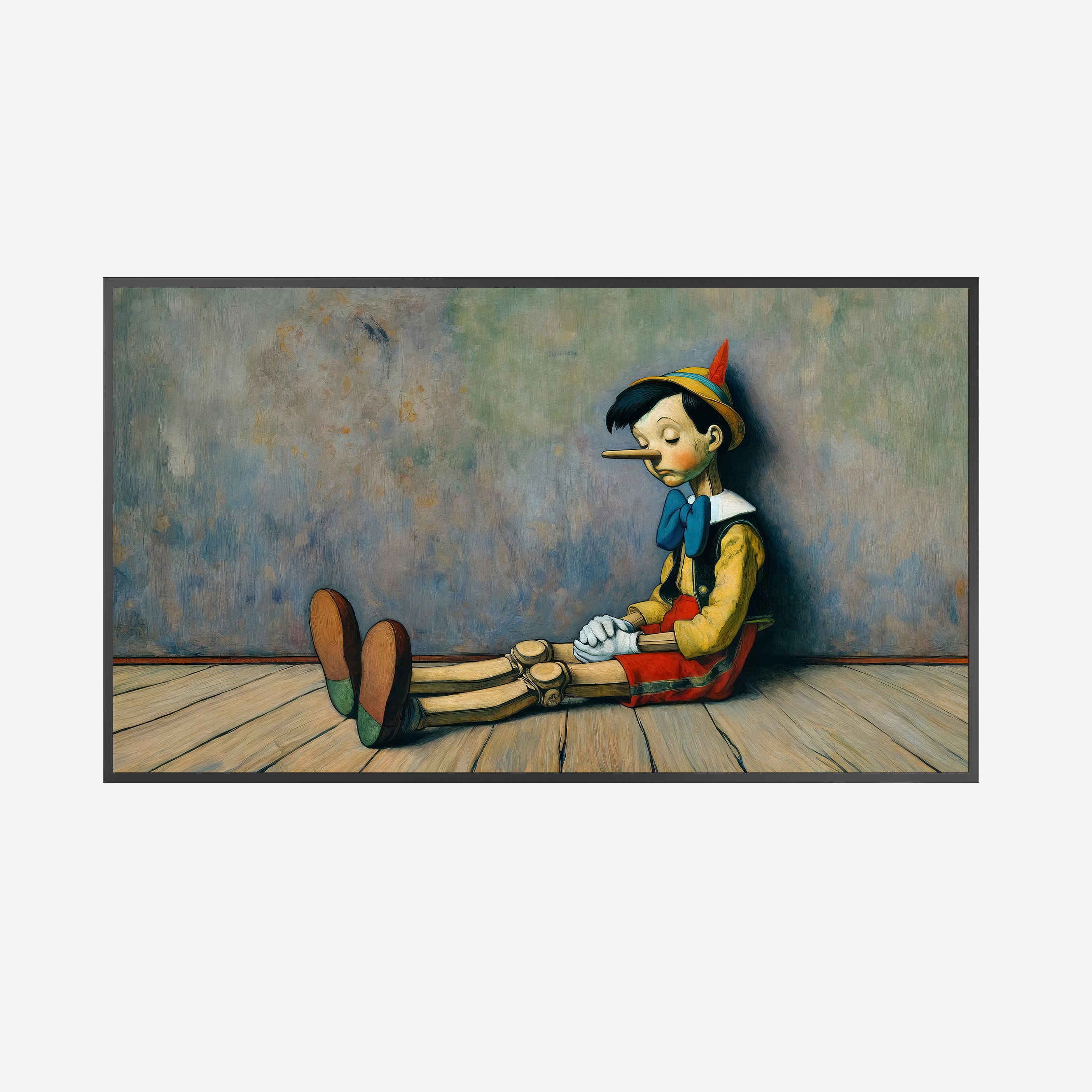 Sleepy Pinocchio Puppet Painting | PRINTABLE & FRAME TV File | Vintage ...