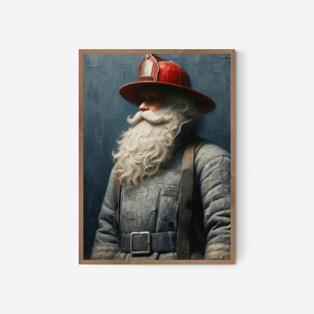 PRINTABLE the Brave Yuletide Guardian Santa Claus as a Heroic ...