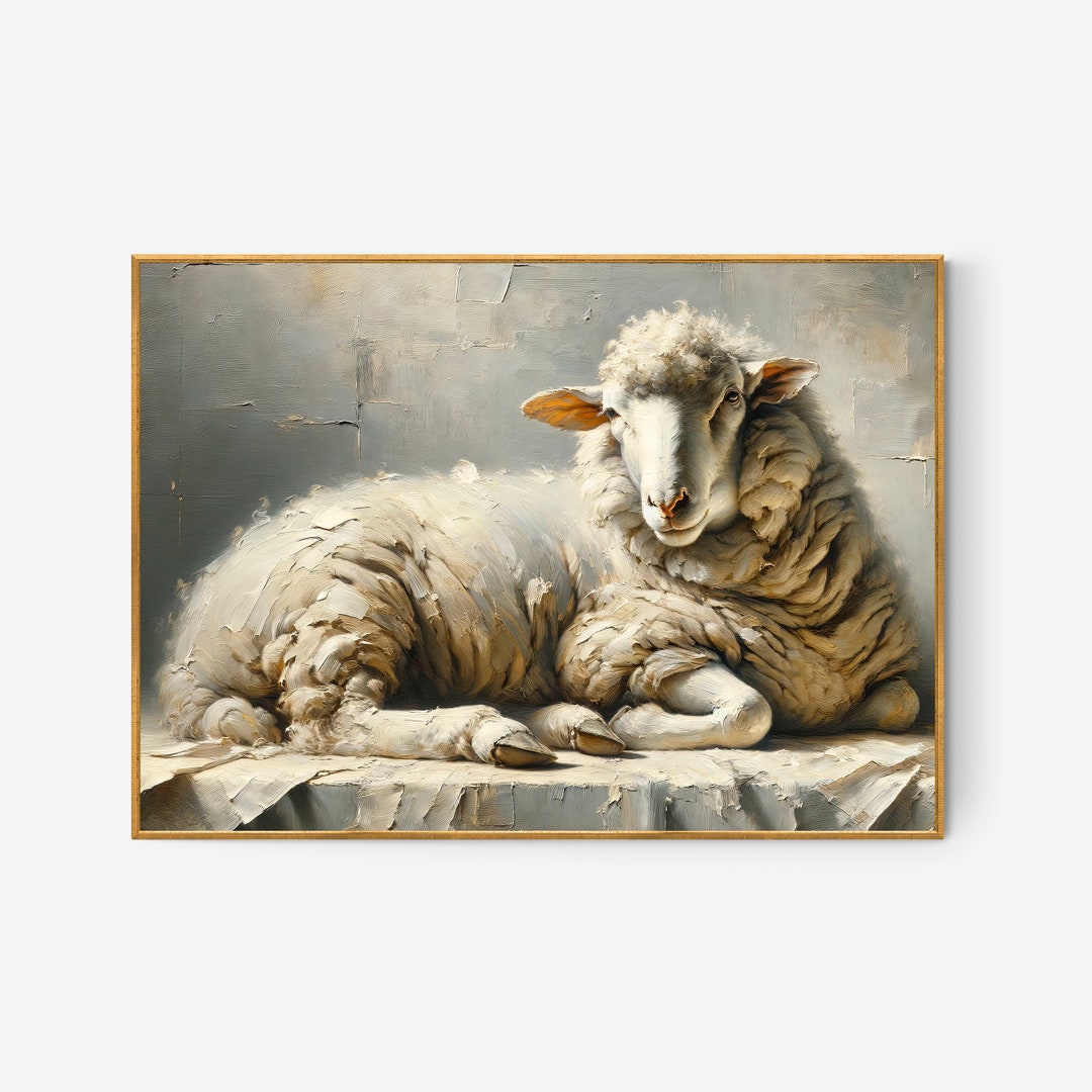 PRINTABLE Dreamy Sheep Painting Printable Wall Art Peaceful Animal ...
