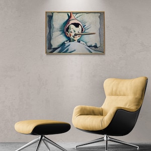 PRINTABLE | Peaceful Pinocchio Asleep | Whimsical Room Illustration ...