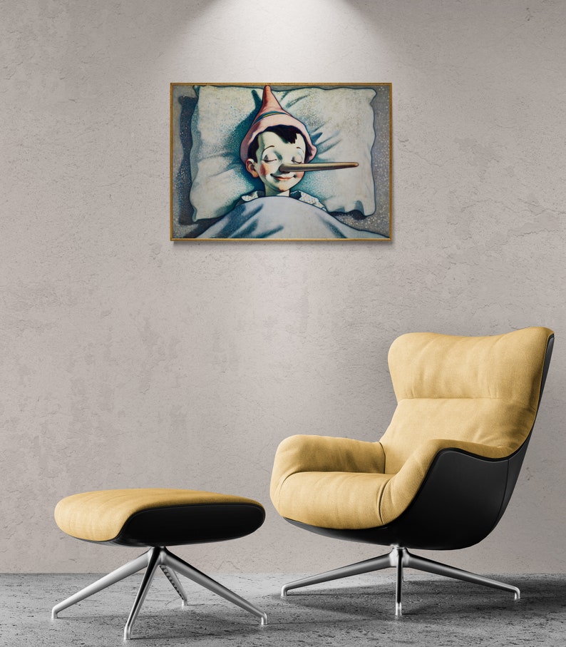 PRINTABLE | Peaceful Pinocchio Asleep | Whimsical Room Illustration ...