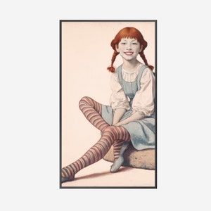 Pippi Longstocking PRINTABLE & Vertical Frame TV Art Vibrant and ...
