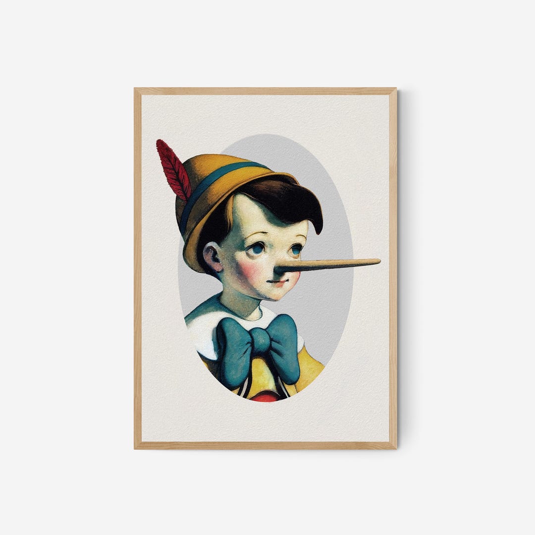 PRINTABLE | Pinocchio's Growing Nose - Vintage Style Printable Art ...