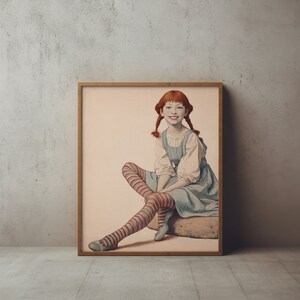 Pippi Longstocking PRINTABLE & Vertical Frame TV Art Vibrant and ...