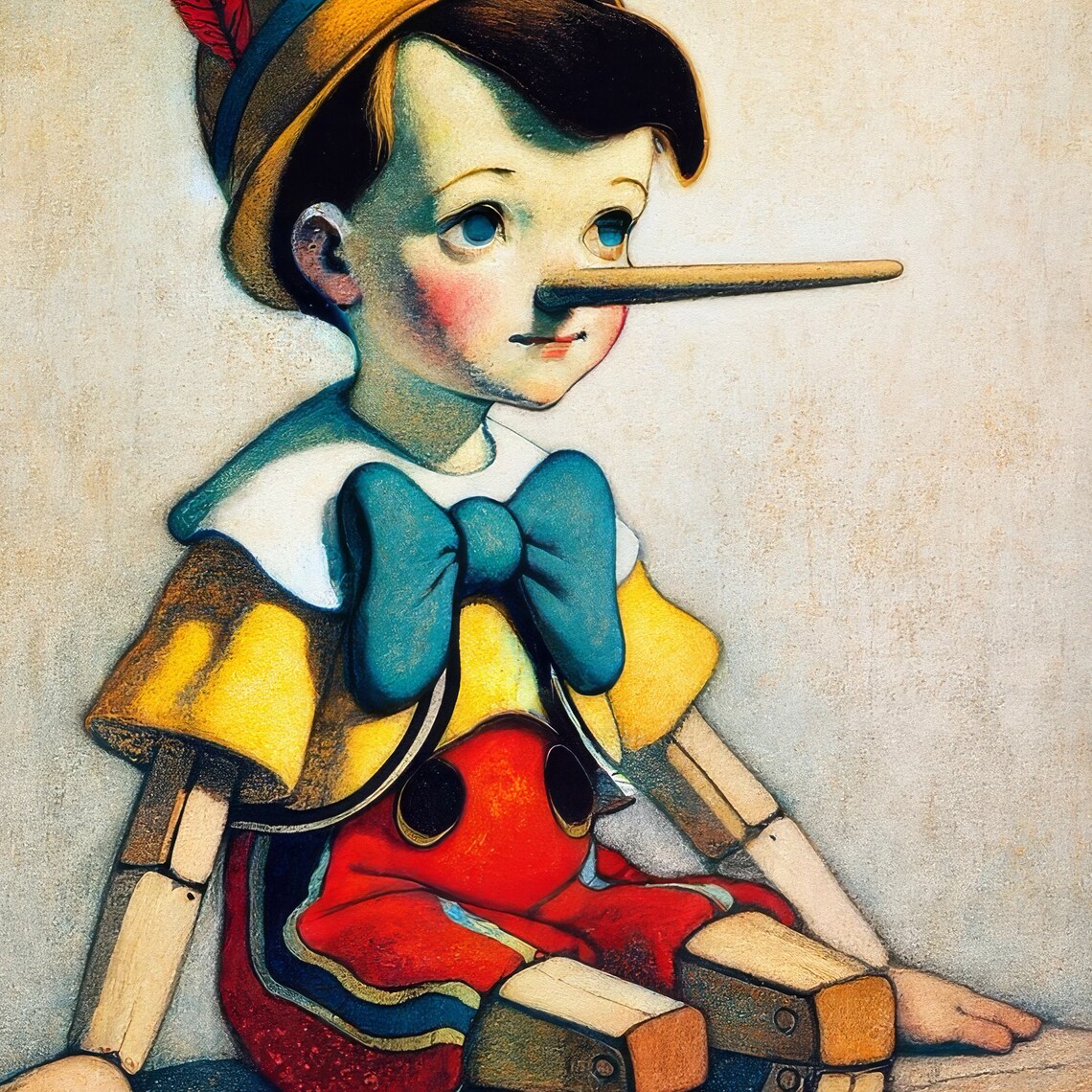 Pinocchio Art Print | Nostalgic Fairytale Artwork (printable & Frame TV ...