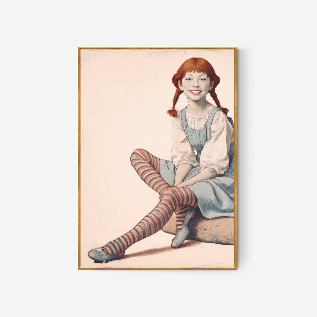 Pippi Longstocking PRINTABLE & Vertical Frame TV Art Vibrant and ...
