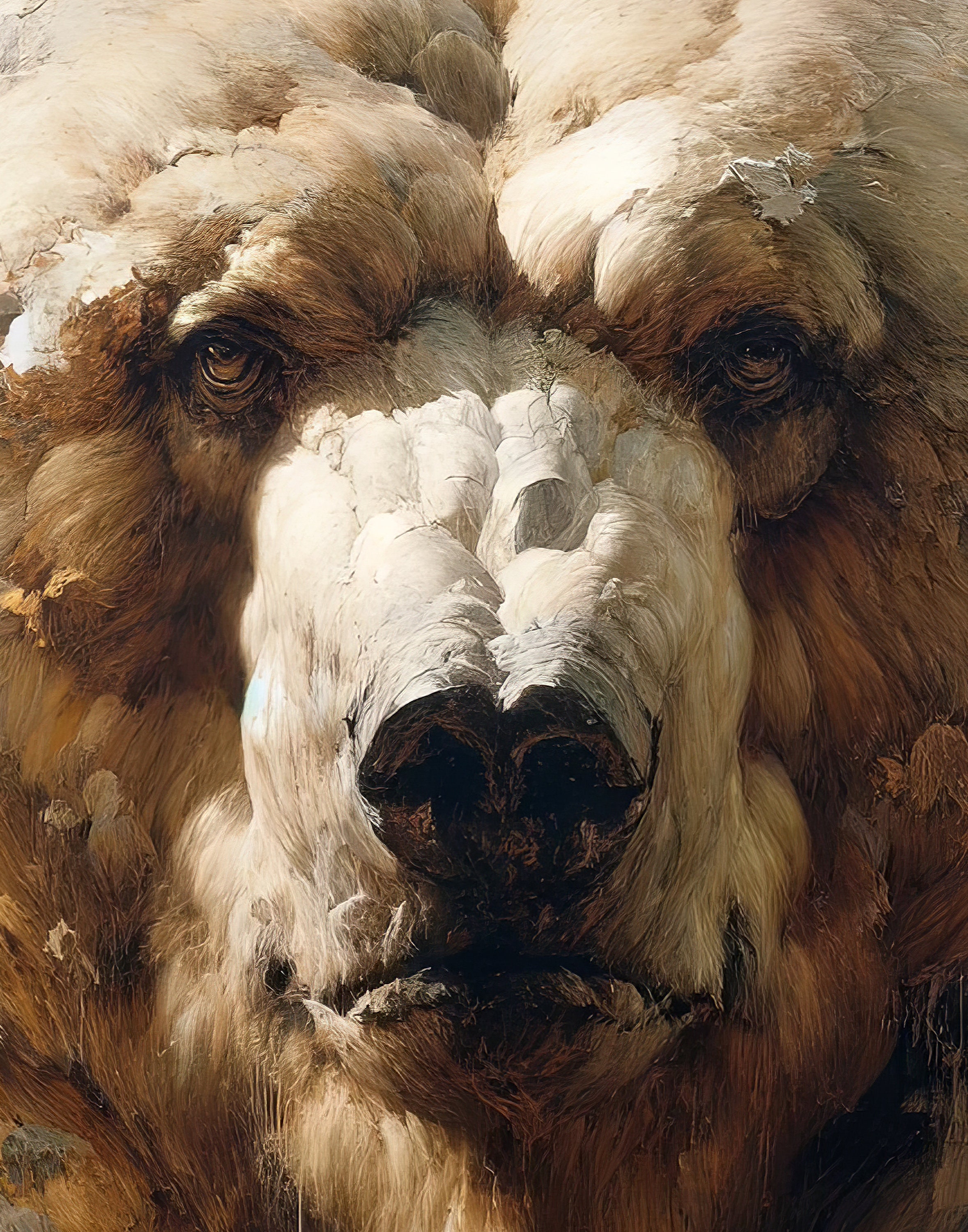 PRINTABLE | Majestic Grizzly | A Textured Portrait of a Grizzly Bear ...