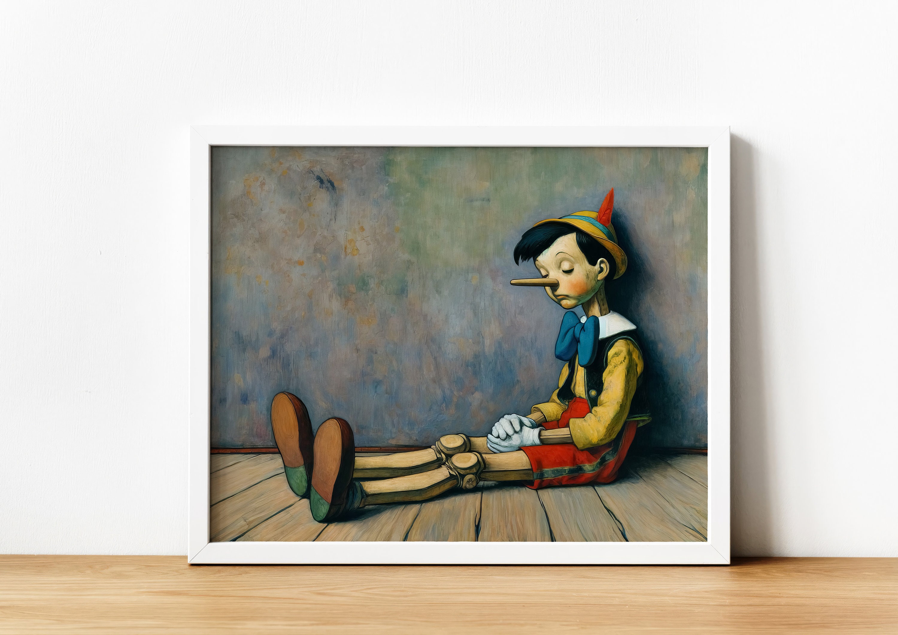 Sleepy Pinocchio Puppet Painting | PRINTABLE & FRAME TV File | Vintage ...