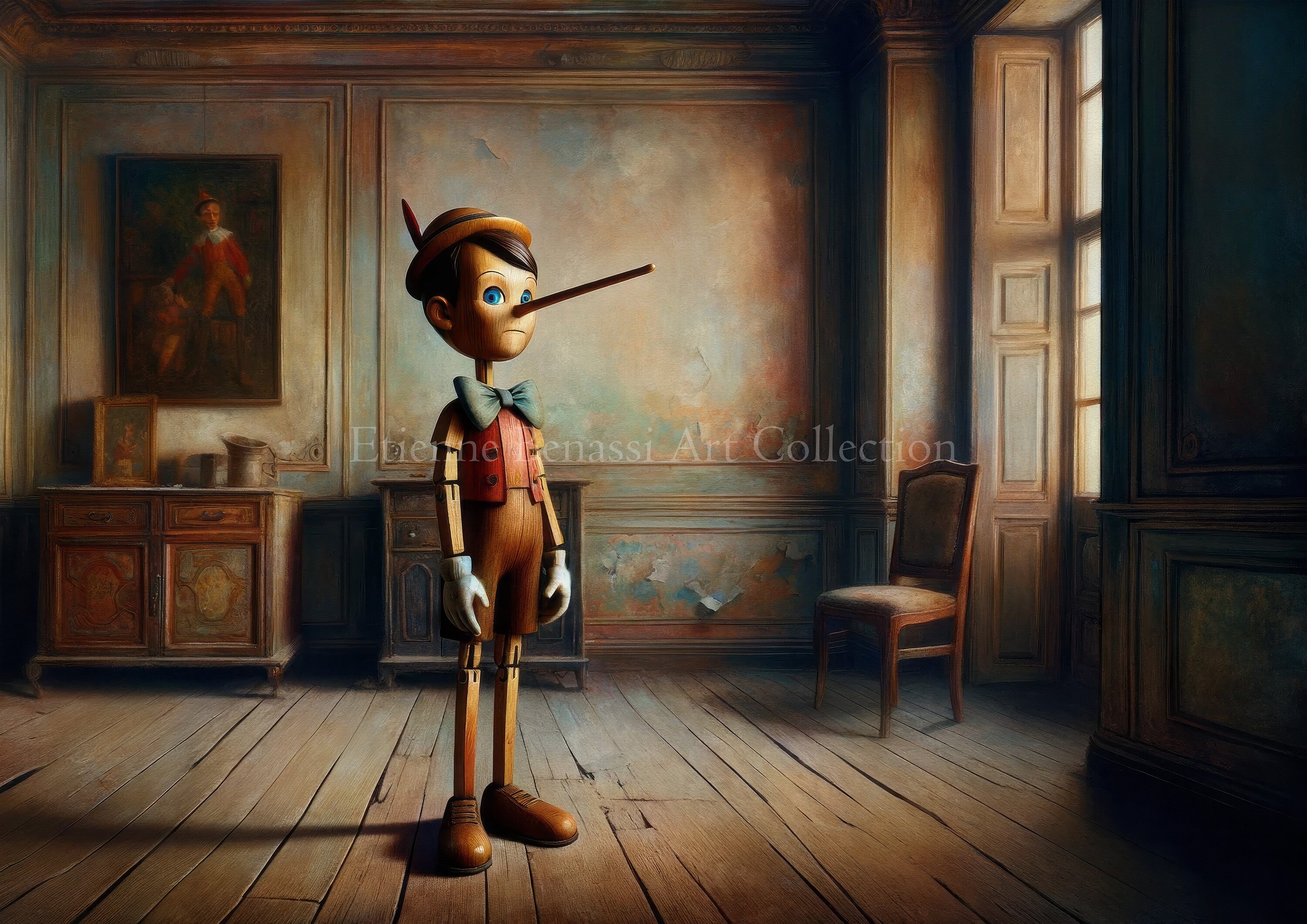 PRINTABLE | Pinocchio's Contemplation | A Classic Vintage Painting ...