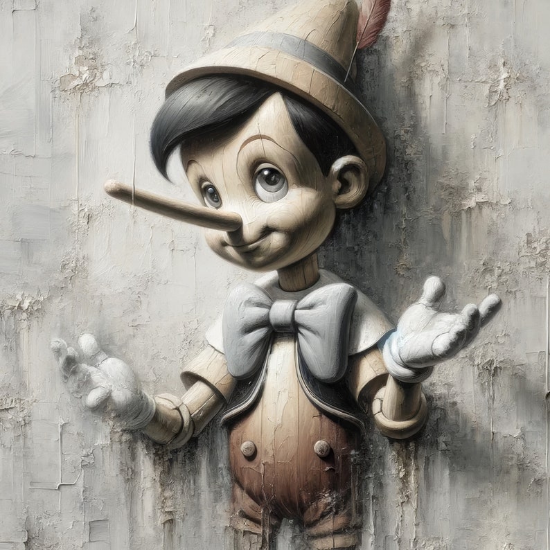 Pinocchio Art Print | Monochrome Nursery Wall Decor (digital Download ...