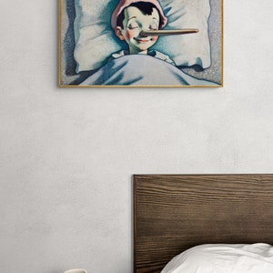PRINTABLE | Peaceful Pinocchio Asleep | Whimsical Room Illustration ...