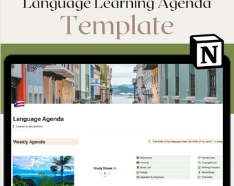 Language Learning Notion Template, Language Learning Planner, Language ...