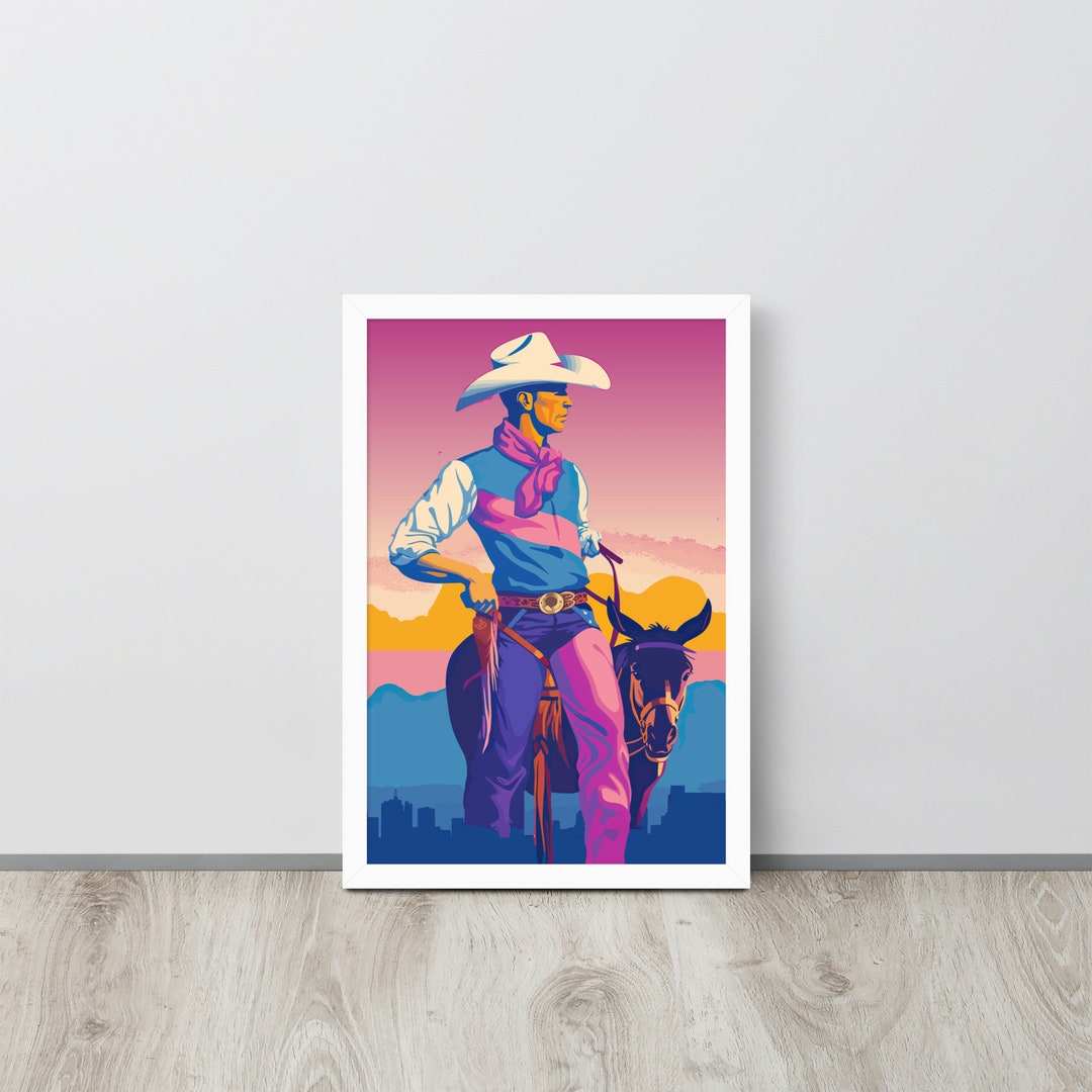 Cowboy Framed Poster Queer Art Gay Cowboy Trans Art Trans Cowboy - Etsy