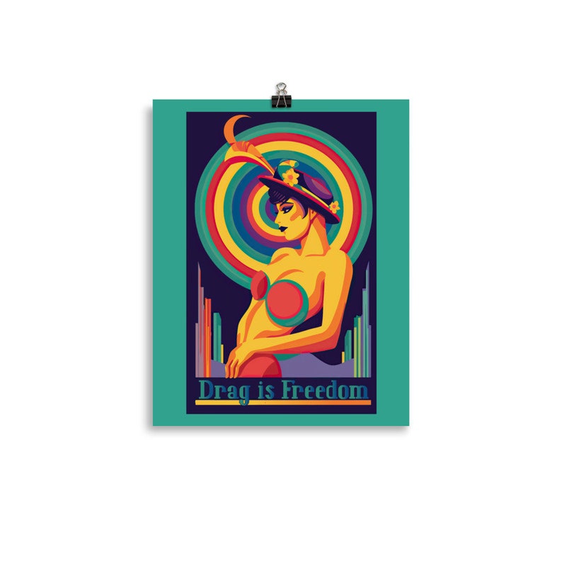 Drag is Freedom Retro Art Deco Poster Queer Art, Pride, Drag Performer ...