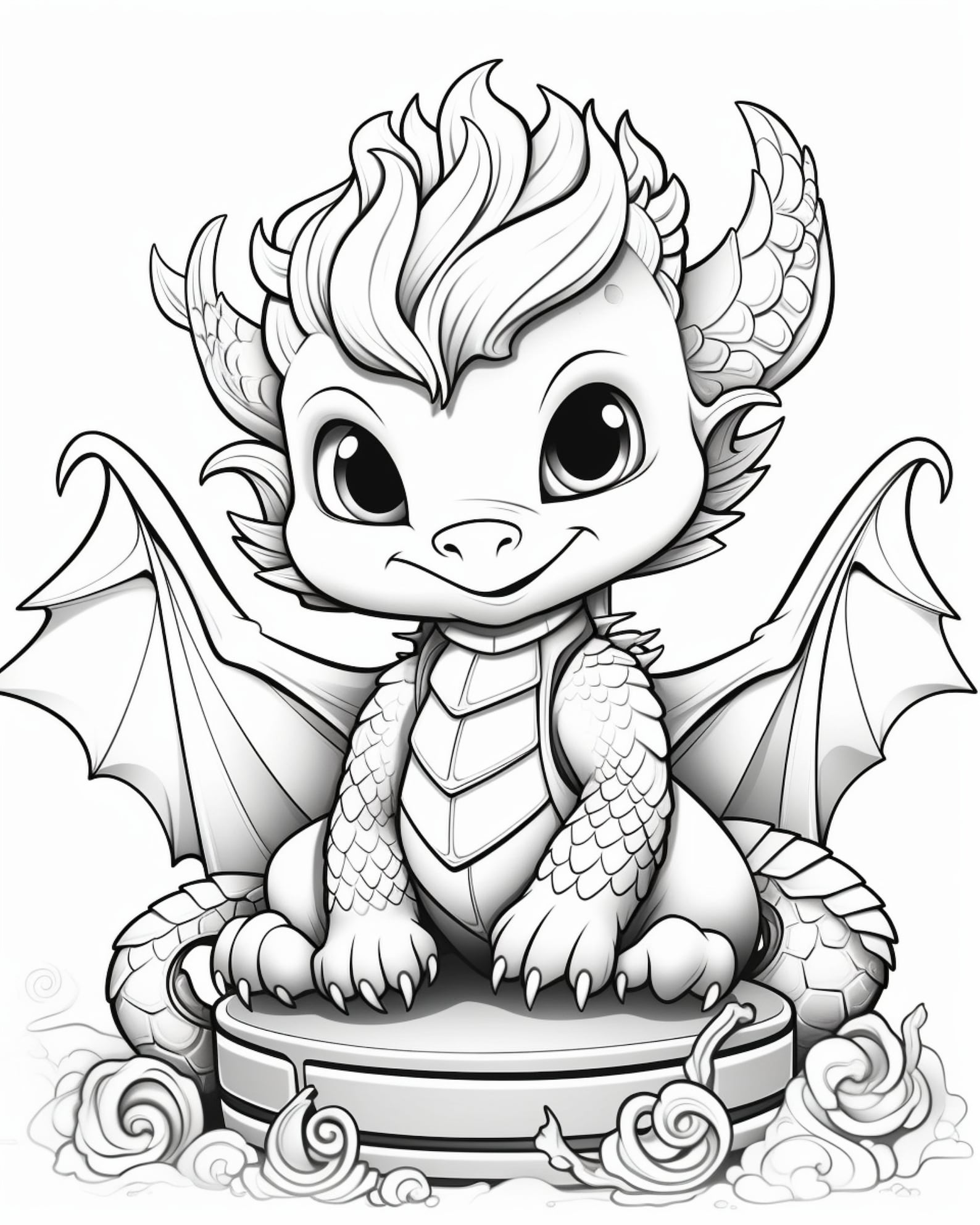 Dragon 2- Coloring Pages (5) - Etsy