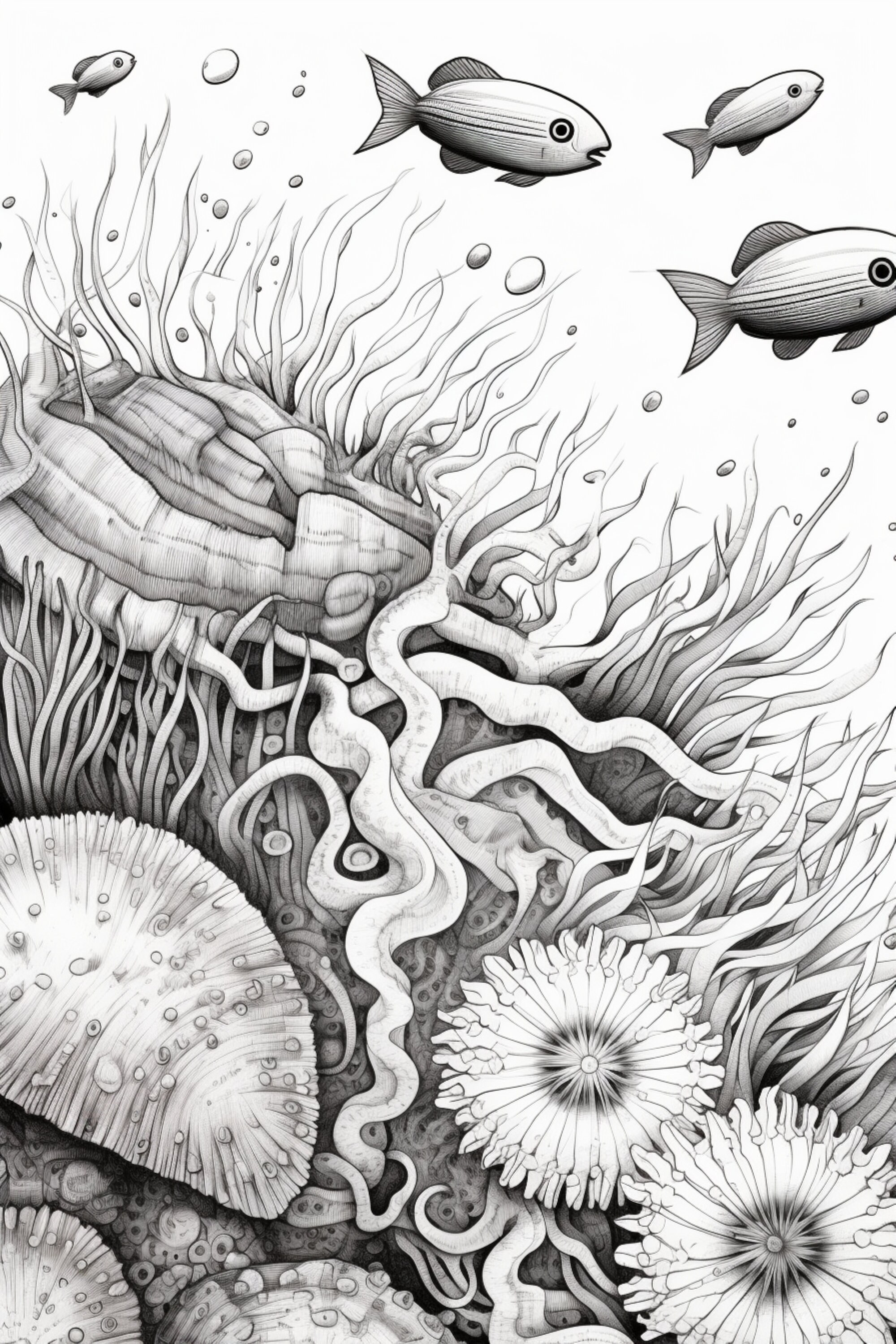 Ocean Creatures 4- Coloring Pages (5) - Etsy
