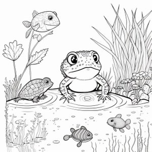 Frog 2- Coloring Pages (5) - Etsy