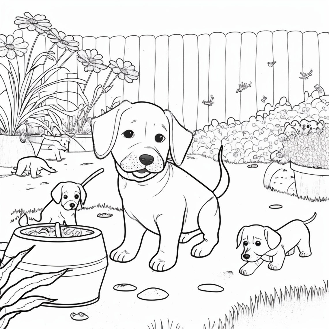 Dogs 4- Coloring Pages (5) - Etsy