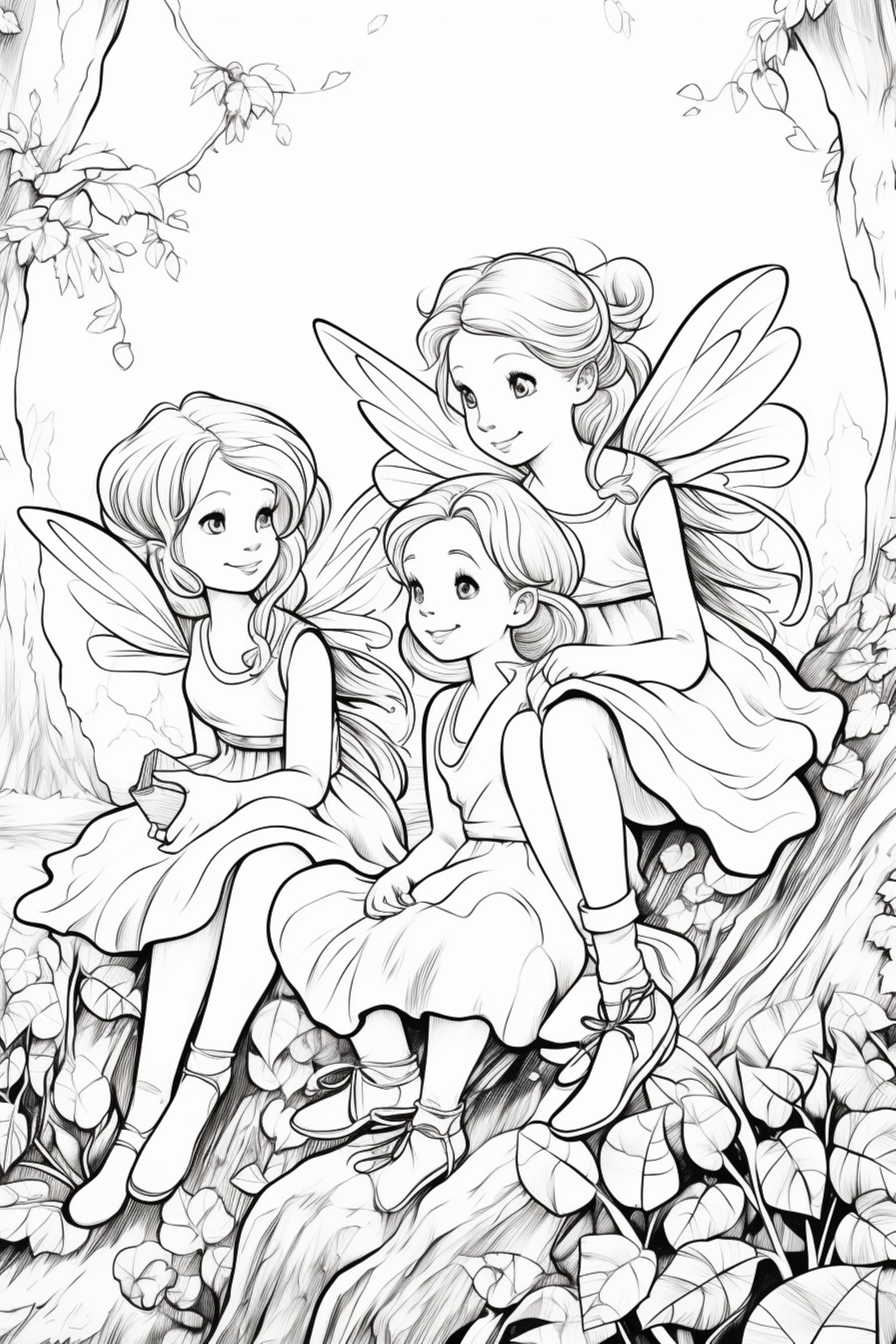 Fairies 2- Coloring Pages (5) - Etsy