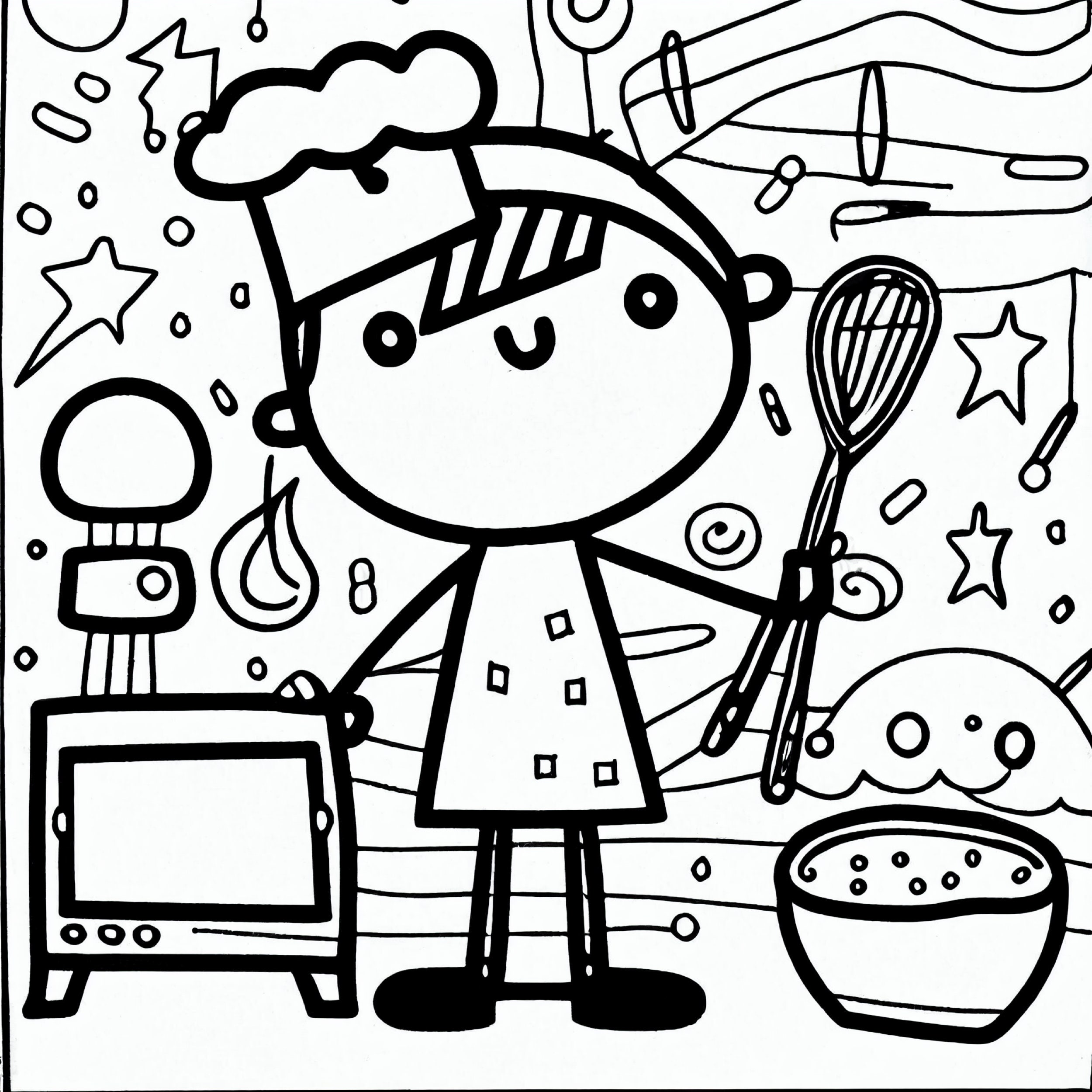 Cooking 3- Coloring Pages (5) - Etsy
