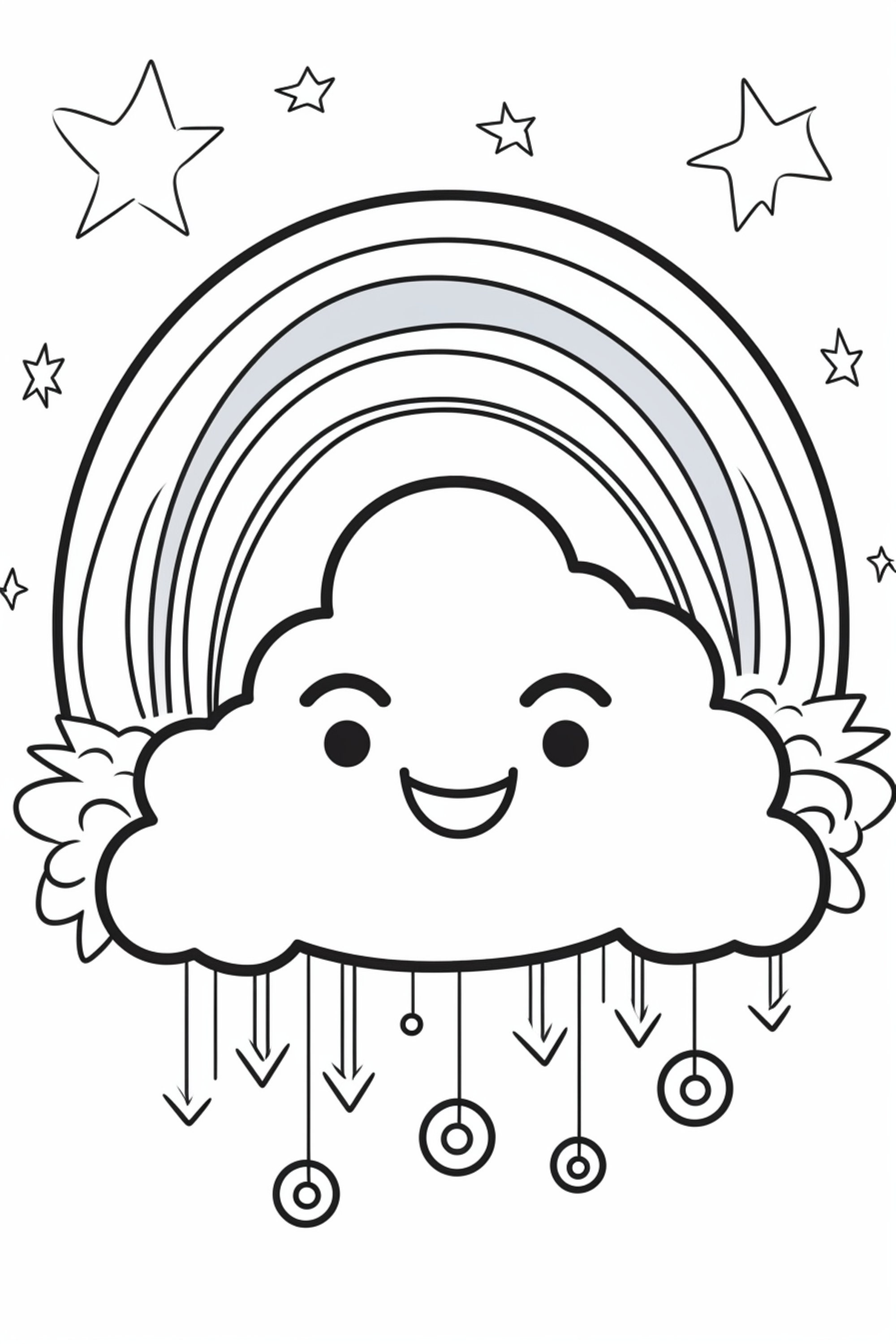 Rainbow 3- Coloring Pages (5) - Etsy