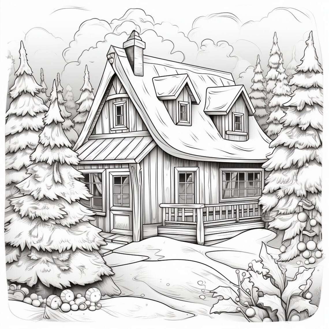 Winter/christmas 9- Coloring Pages (5) - Etsy