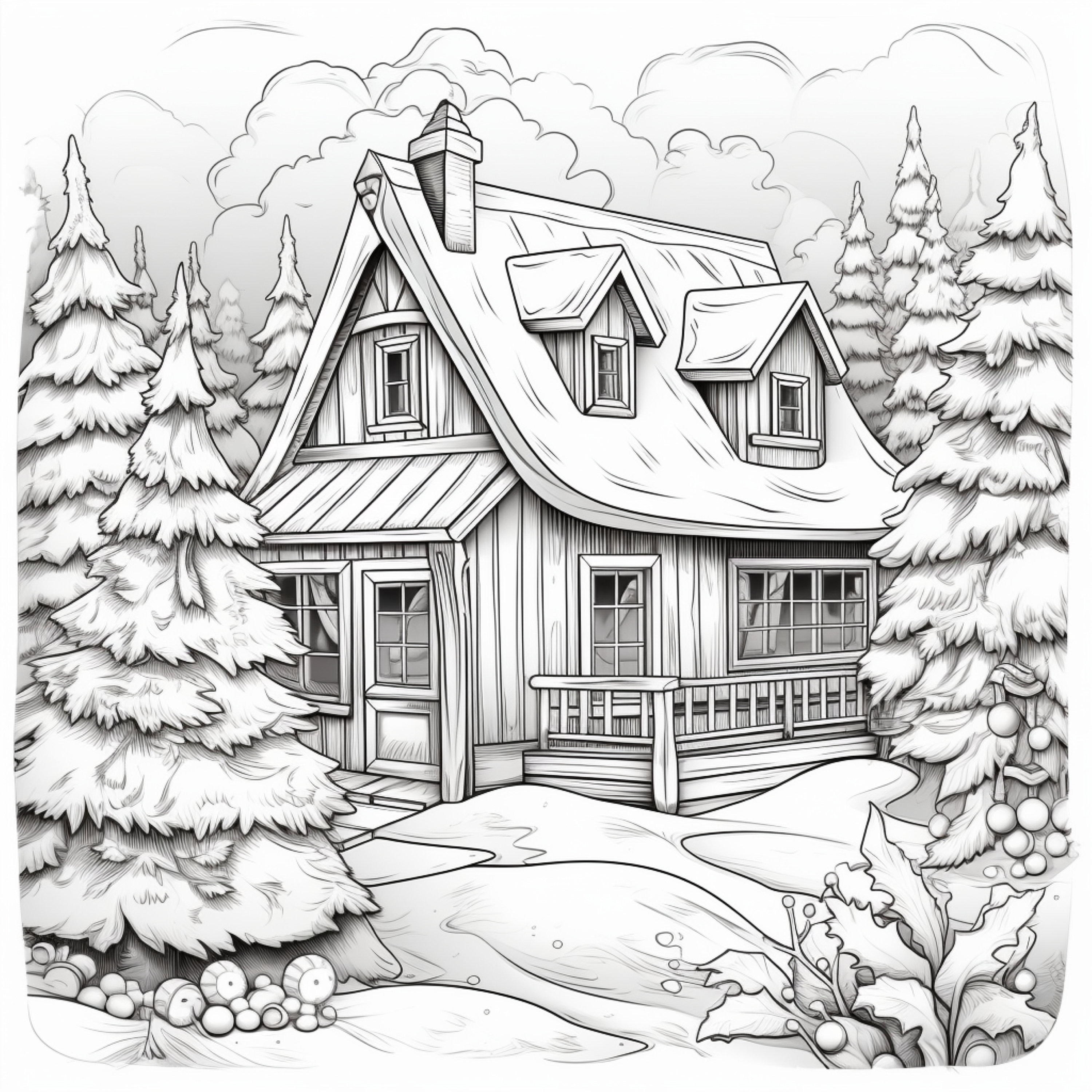 Winter/christmas 9- Coloring Pages (5) - Etsy