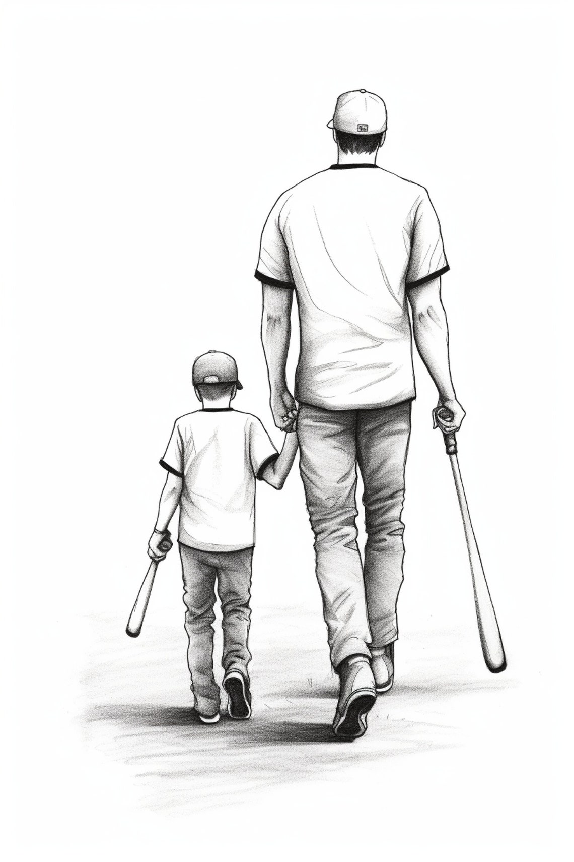 Father and Son Baseball 1 Coloring Pages 5 - Etsy